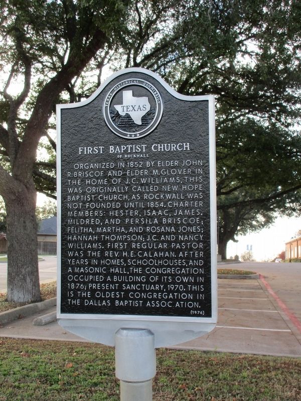 First Baptist Church of Rockwall Historical Marker