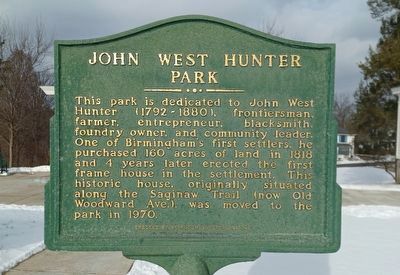 John West Hunter Park Historical Marker