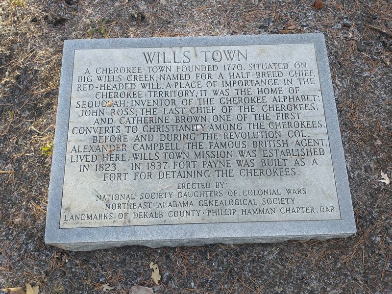 Wills Town Historical Marker