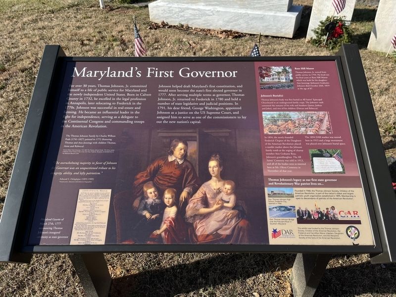 Maryland's First Governor Historical Marker