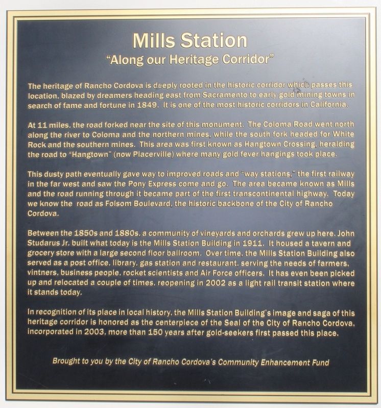 Mills Station Historical Marker