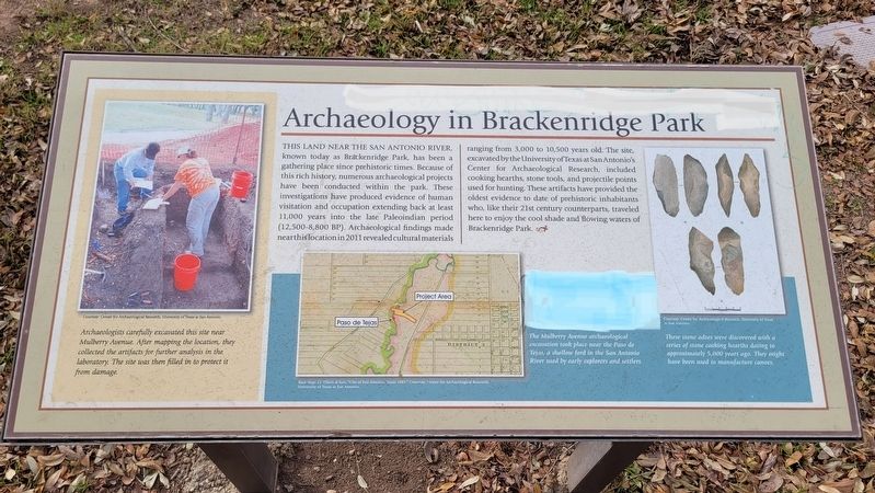 Archaeology in Brackenridge Park Historical Marker