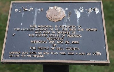 Bell County War Dead Memorial, a War Memorial