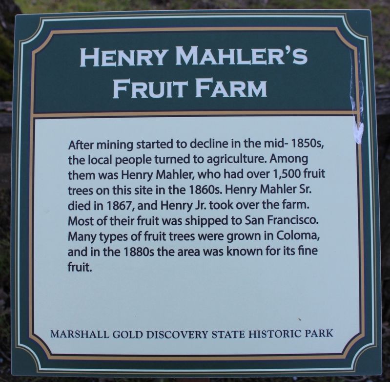 Henry Mahler's Fruit Farm Historical Marker