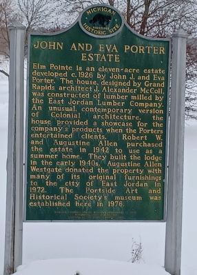 John and Eva Porter Estate Historical Marker