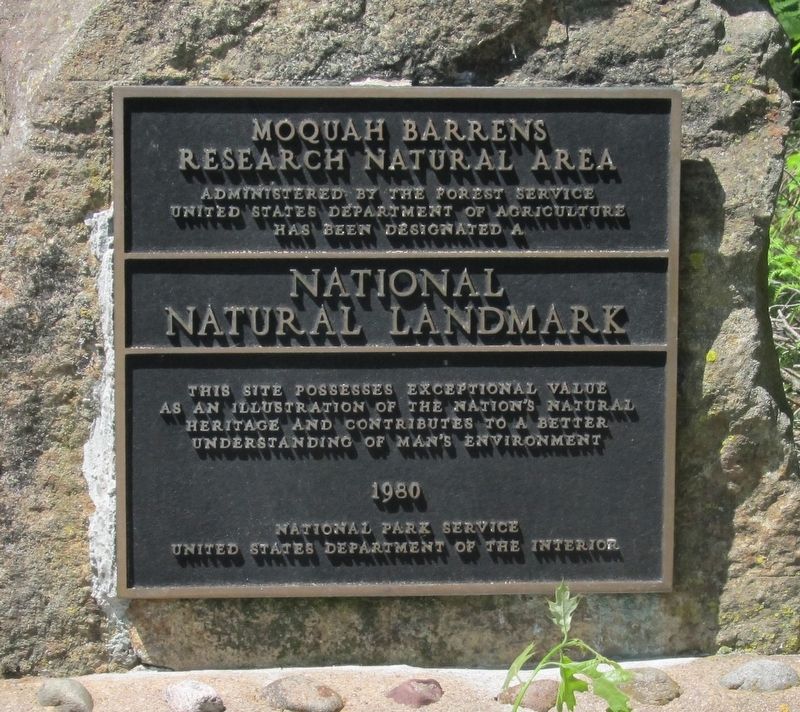 Moquah Natural Area Historical Marker