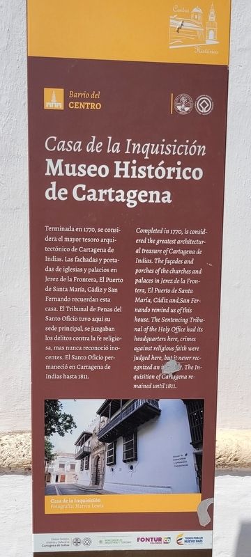House of the Inquisition Historical Museum of Cartagena Historical Marker