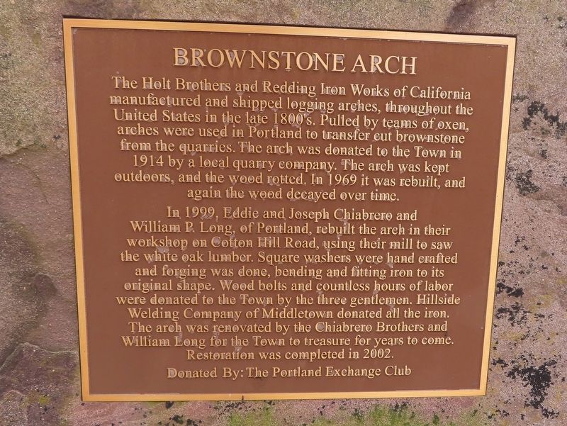 Brownstone Arch Historical Marker