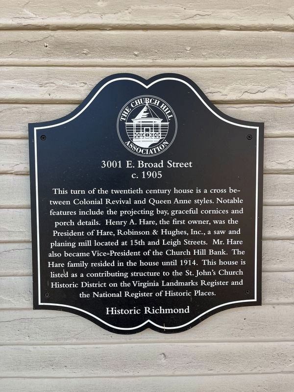 3001 E. Broad Street Historical Marker