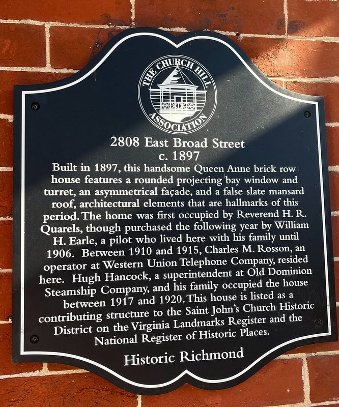 2808 East Broad Street Historical Marker
