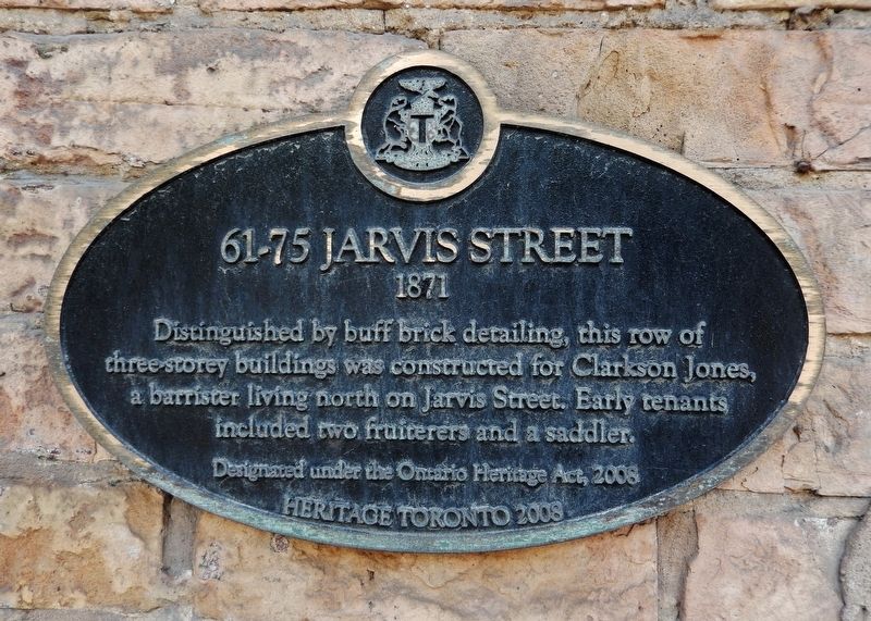 61-75 Jarvis Street Historical Marker