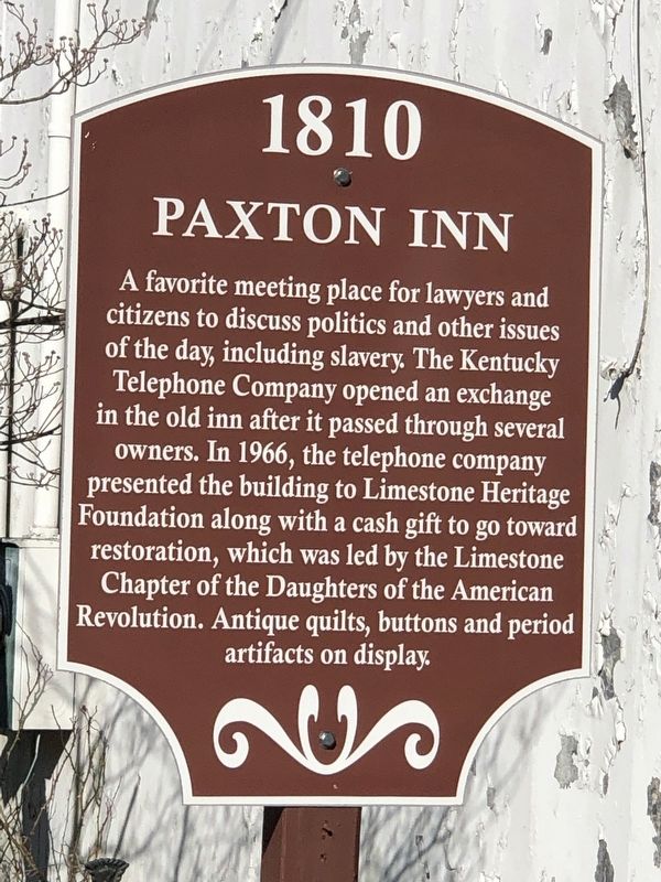 Paxton Inn Historical Marker