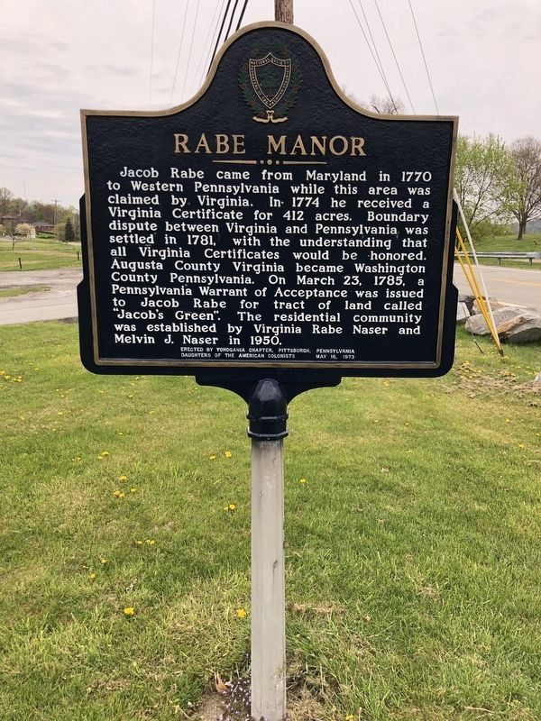 Rabe Manor Historical Marker