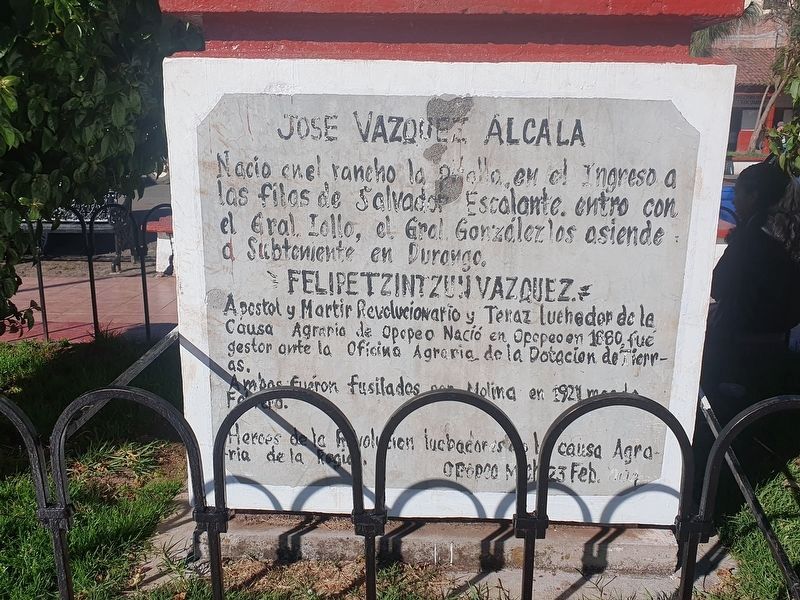 José Vázquez Álcala and Felipe Tzintzun Vázquez Historical Marker
