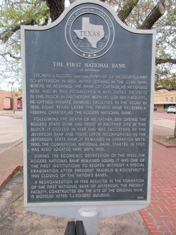 The First National Bank of Jefferson Historical Marker