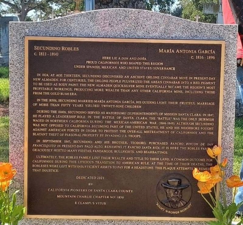 Secundino Robles and María Antonia García Historical Marker