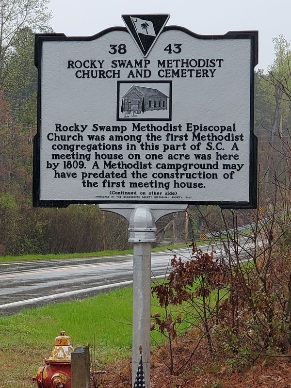 Rocky Swamp Methodist Church and Cemetery Historical Marker