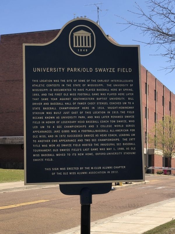 University Park/Old Swayze Field Historical Marker