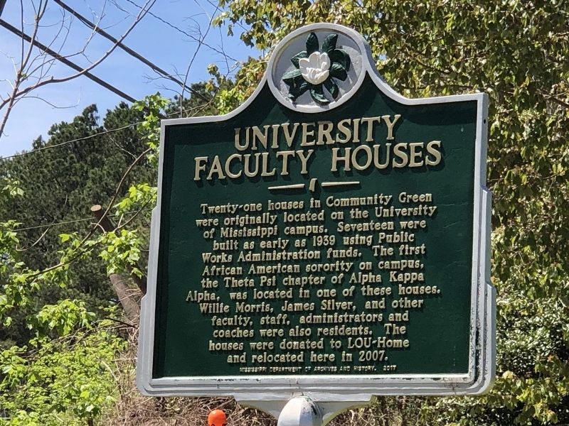 University Faculty Houses Historical Marker