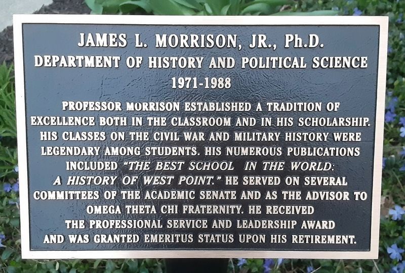 James L. Morrison, Jr., Ph.D. Historical Marker