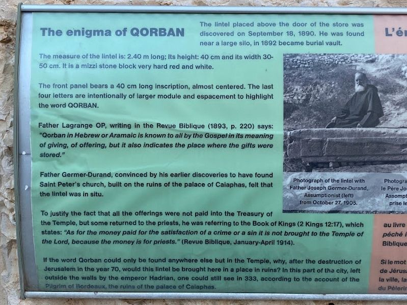The enigma of QORBAN / L'énigme du QORBAN Historical Marker