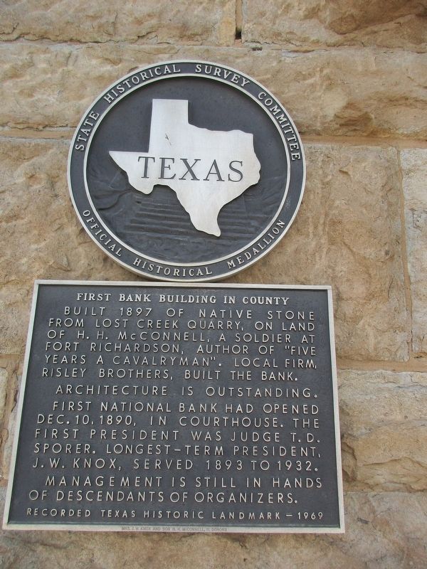 First Bank Building in County Historical Marker