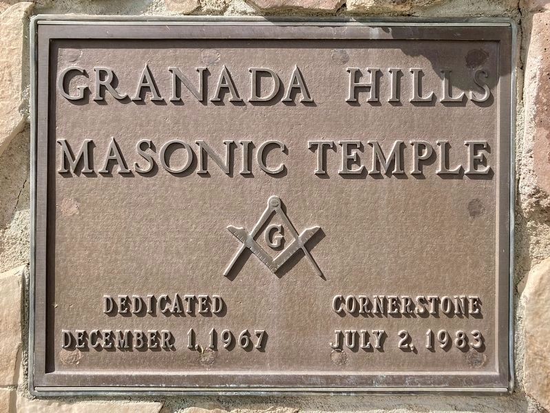 Granada Hills Masonic Temple Historical Marker
