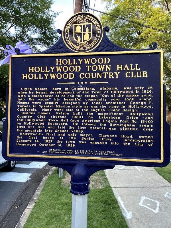 Hollywood / Hollywood Town Hall / Hollywood Country Club Historical Marker