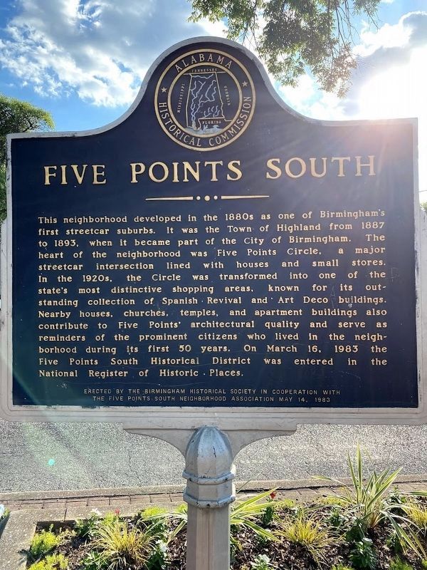 Five Points South Historical Marker