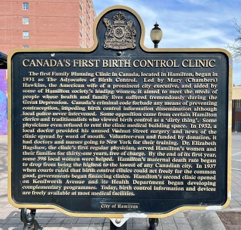 Canada’s First Birth Control Clinic Historical Marker