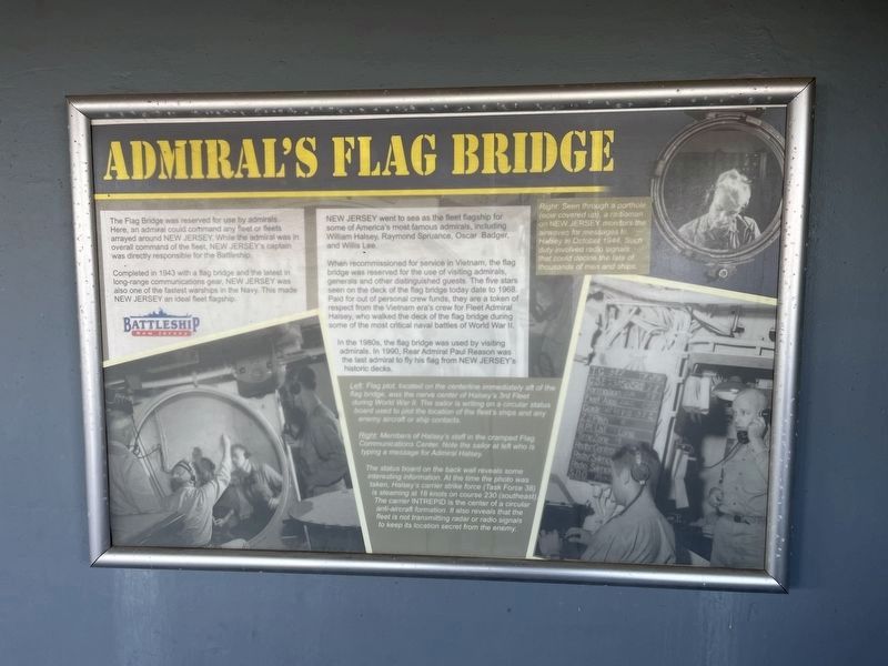 Admiral's Flag Bridge Historical Marker