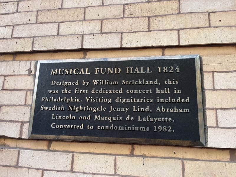 Musical Fund Hall 1824 Historical Marker