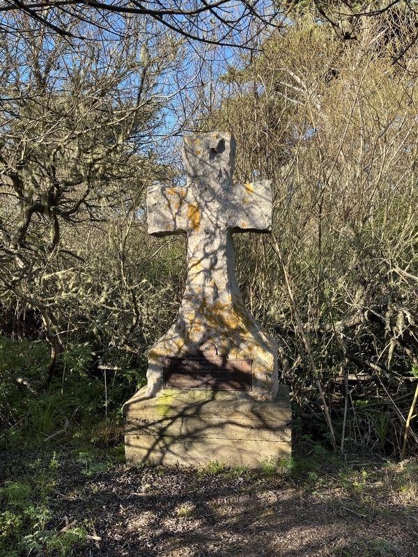 Cross Honoring First Protestant Service in the Future USA Historical Marker