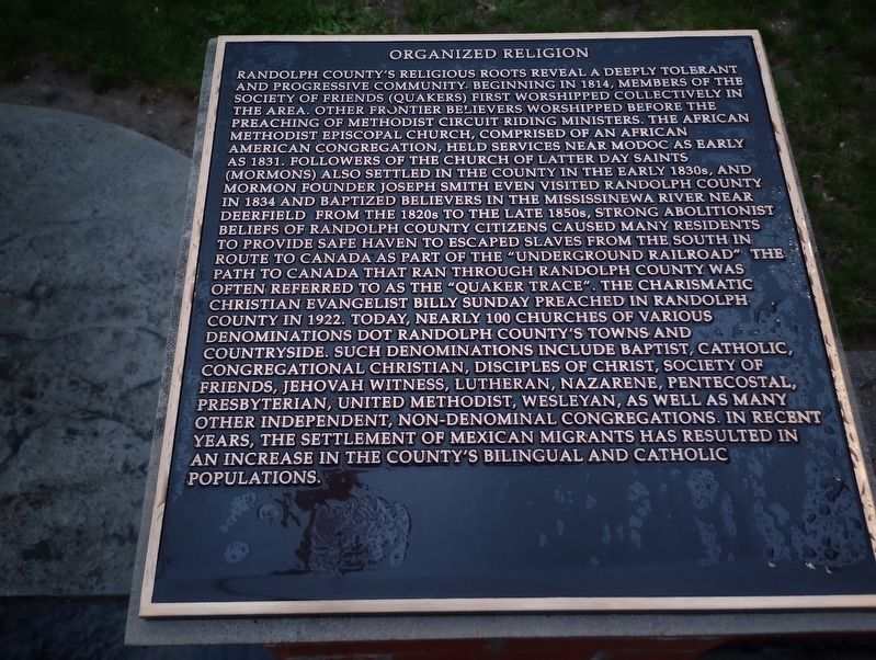 Organized Religion Historical Marker