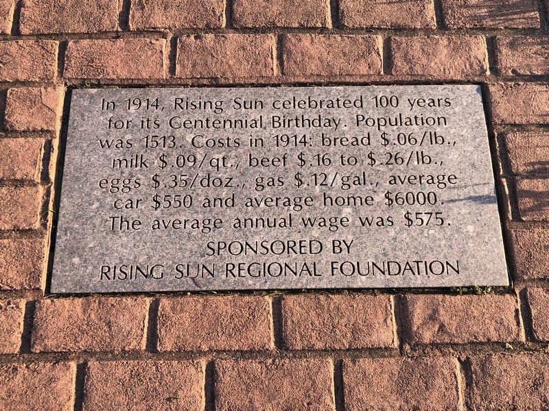 Rising Sun Centennial Historical Marker