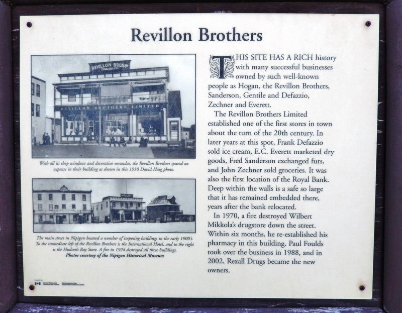 Revillon Brothers Historical Marker
