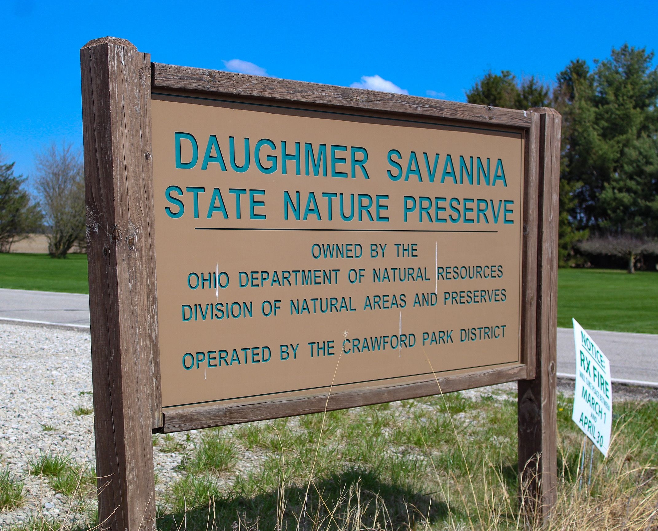 Photo: Daughmer Savanna State Nature Preserve Sign