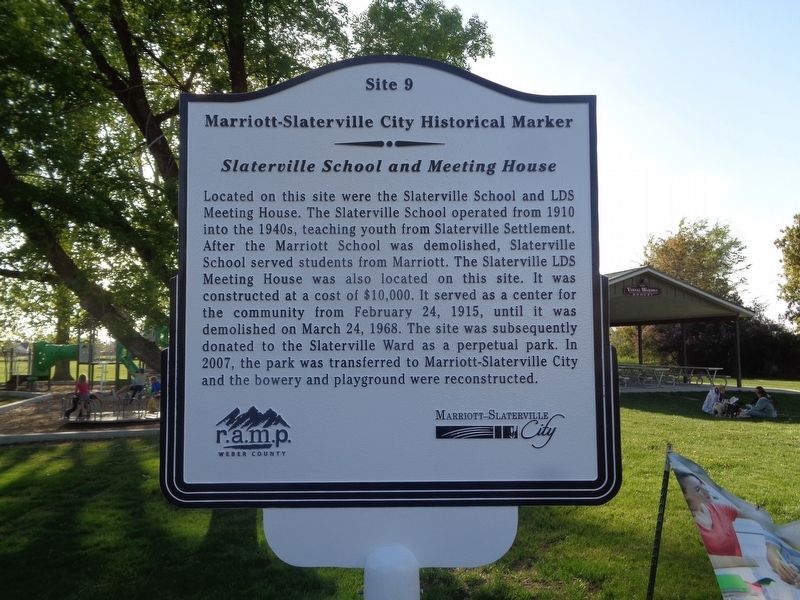 Slaterville School and Meeting House Historical Marker