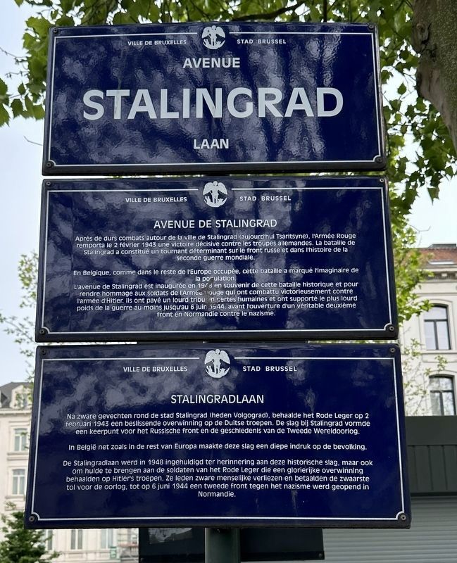 Avenue de Stalingrad / Stalingradlaan Historical Marker