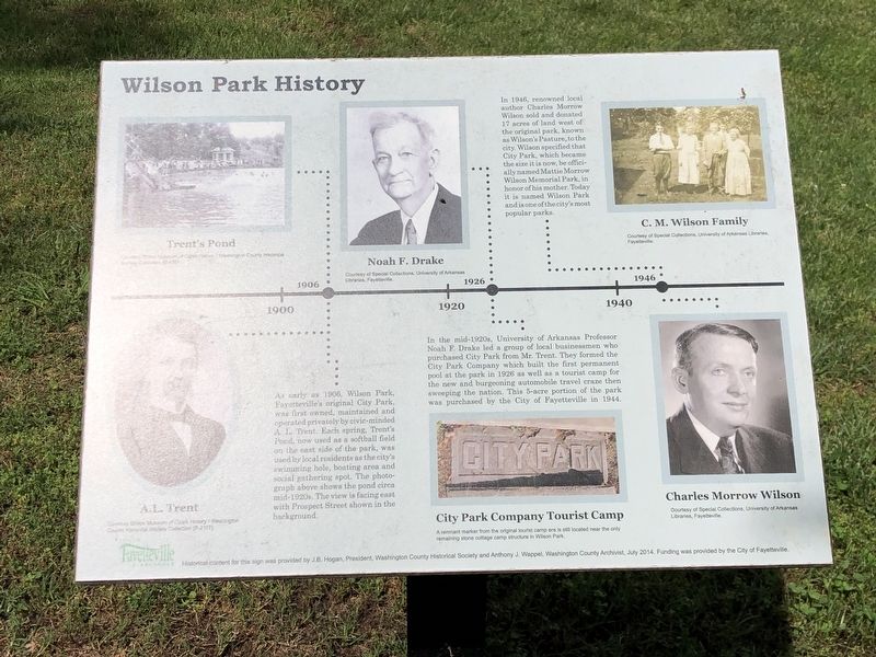 Wilson Park History Historical Marker