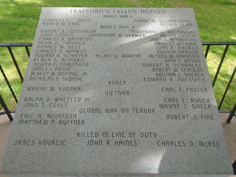Trafford's Fallen Heroes, a War Memorial