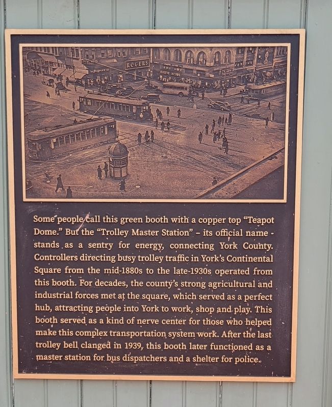 Trolley Master Station Historical Marker