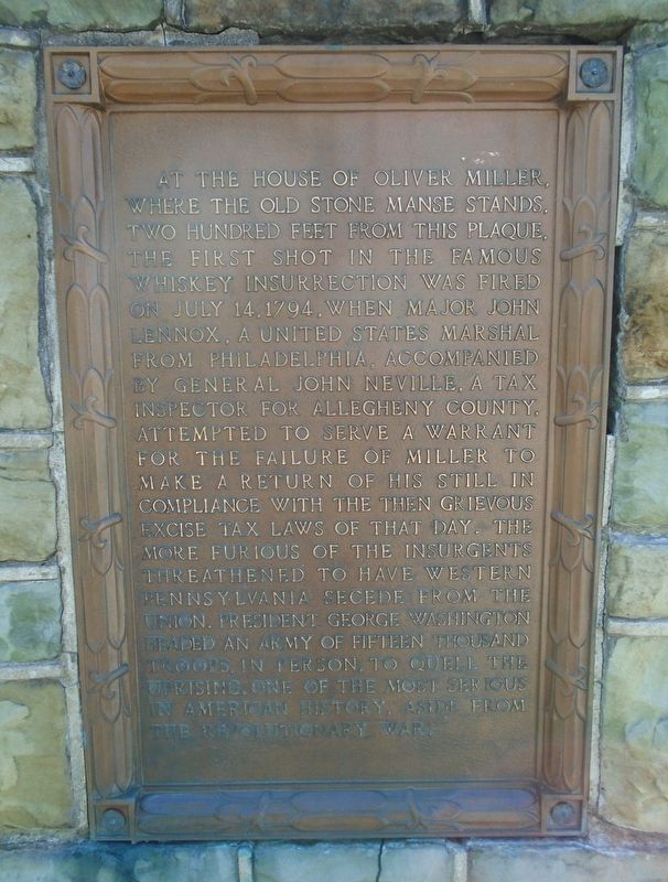 First Shot of the Whiskey Insurrection Historical Marker