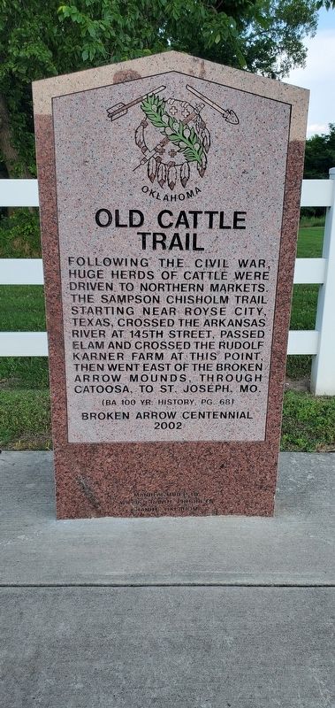 Old Cattle Trail Historical Marker