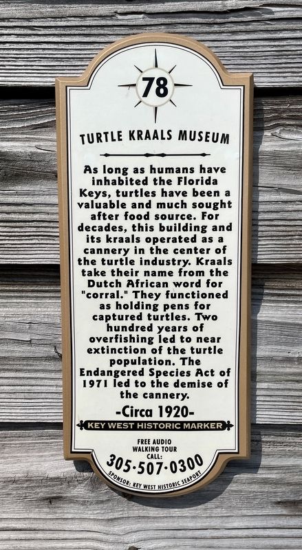 Turtle Kraals Museum Historical Marker