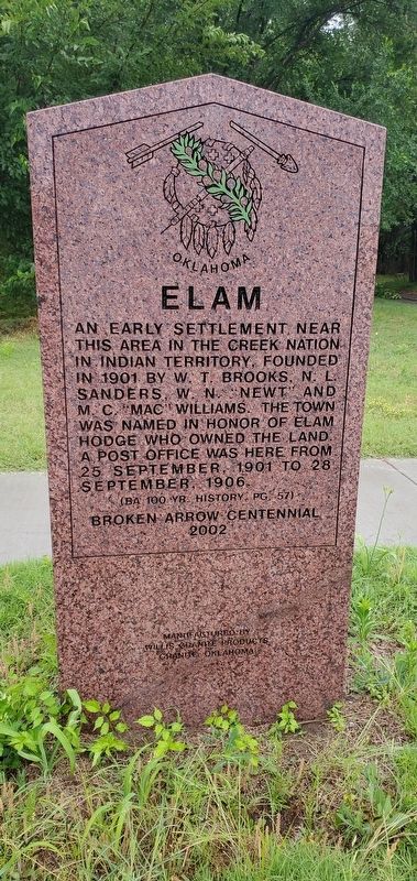 Elam Historical Marker