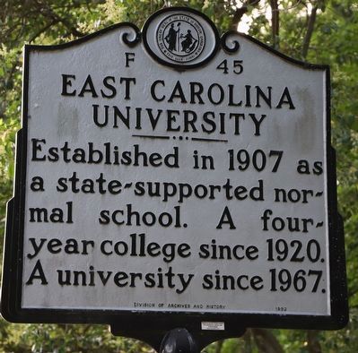 East Carolina University Historical Marker