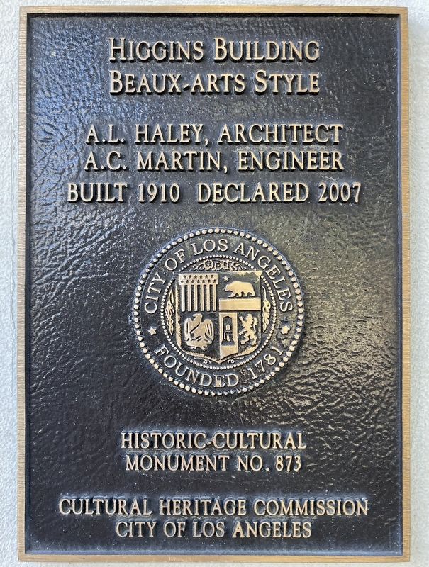 Higgins Building Historical Marker