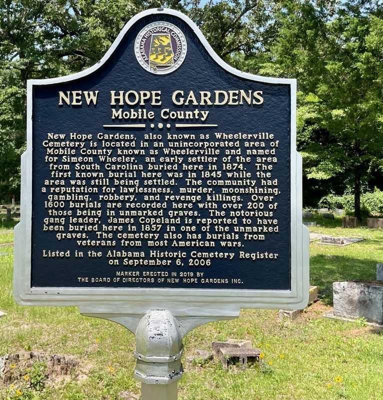 New Hope Gardens Historical Marker