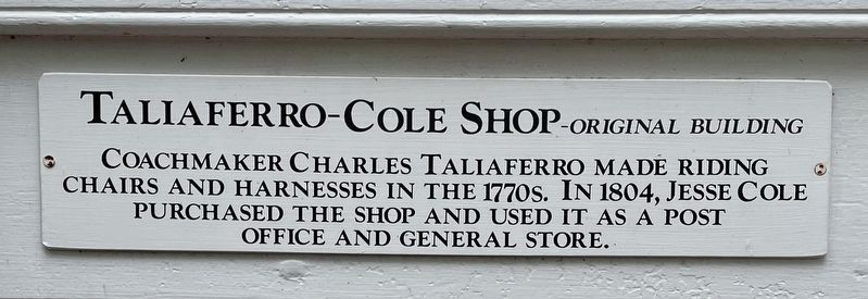 Taliaferro-Cole Shop Historical Marker